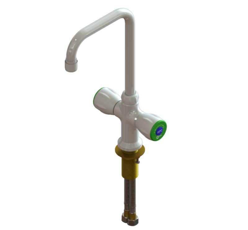 One Hole Mixing Tap for Water with Swivel Spout and Two Handles - ILA GmbH