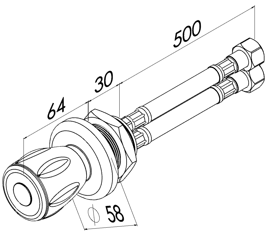 M36 Fume Hood Valve for Coolant Water with Flexible Hoses - ILA GmbH